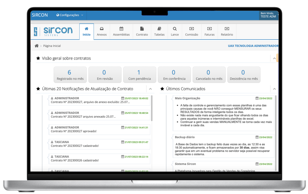 Sistema Sircon – Gestão de Vendas de Consórcios